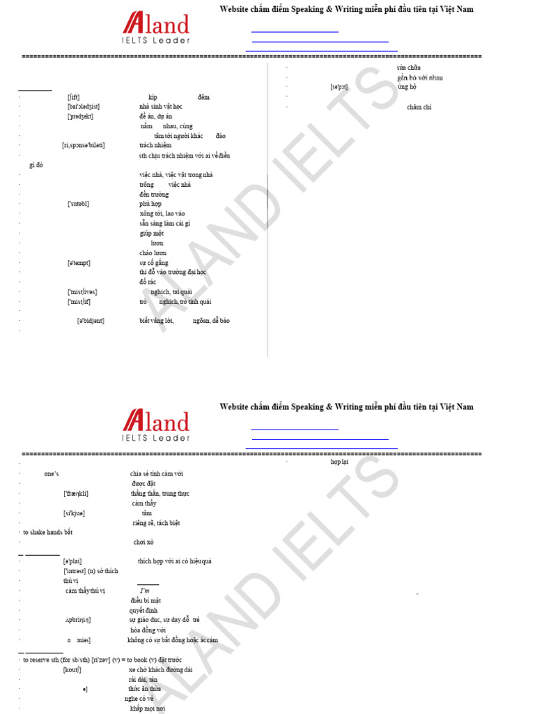 Tong Hop Toan Bo Tu Vung Va Ngu Phap Tieng Anh Lop 12 Alandenglish | PDF