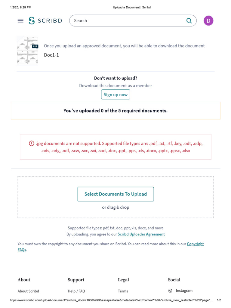 Upload a Document _ Scribd | PDF | Scribd | Online Services
