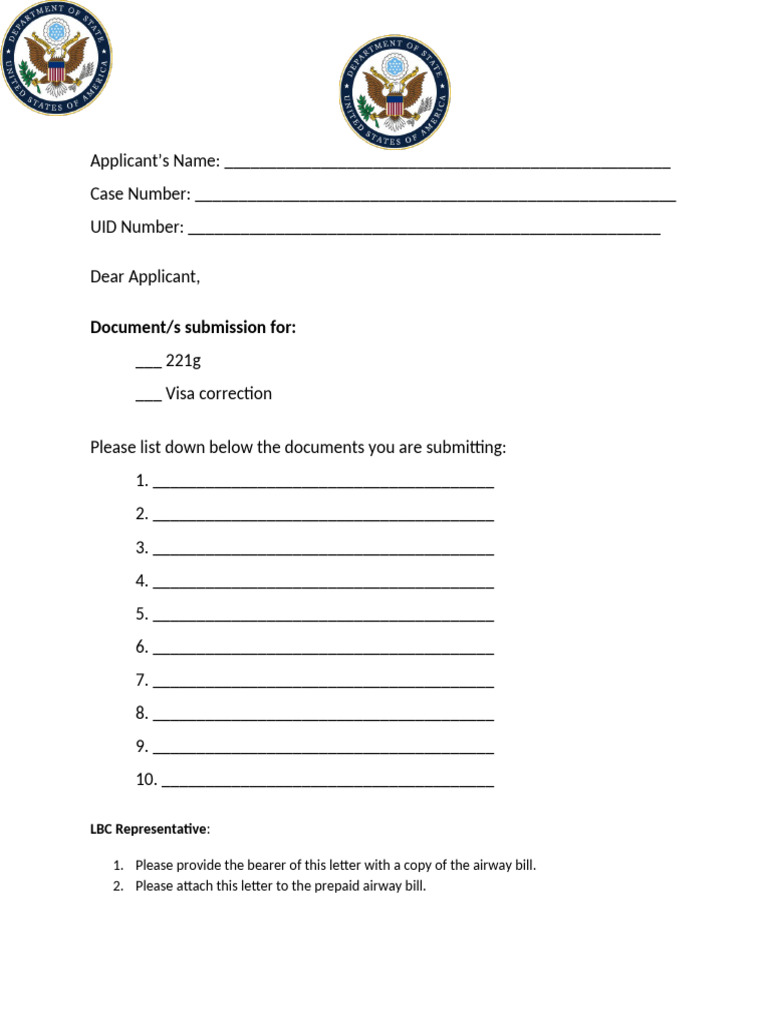 New Document Submission Letter For 221 (G) IV 2 | PDF