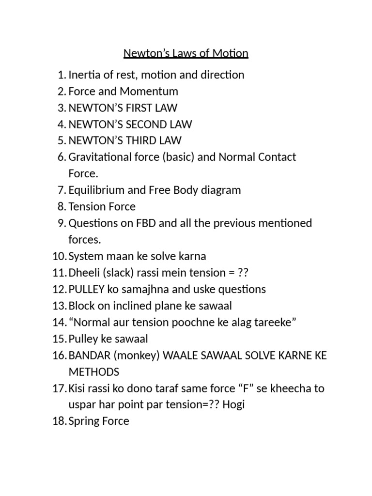 Understanding Newton's Laws of Motion | PDF