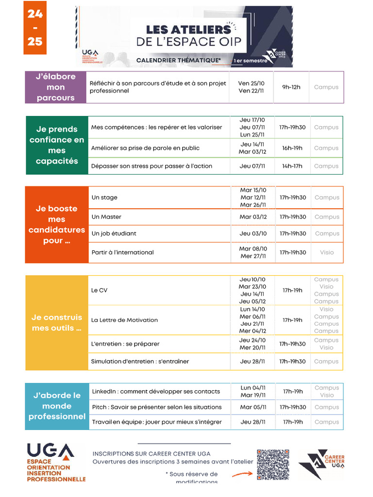Calendrier Thématique S1 | PDF