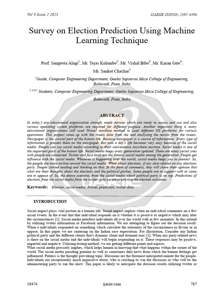Election Prediction via Twitter Analysis | PDF | Machine Learning ...