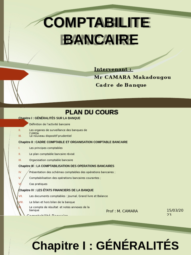 Cours Compta Bancaire 2023 Koko (1) | PDF | Banques | Comptabilité
