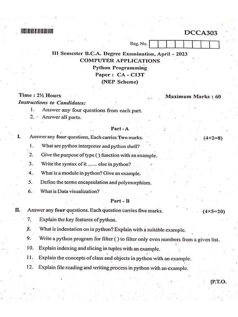 Python Programming-3rd sem BCA NEP 2023 | PDF Python Programming-3rd sem BCA NEP 2023 | PDF