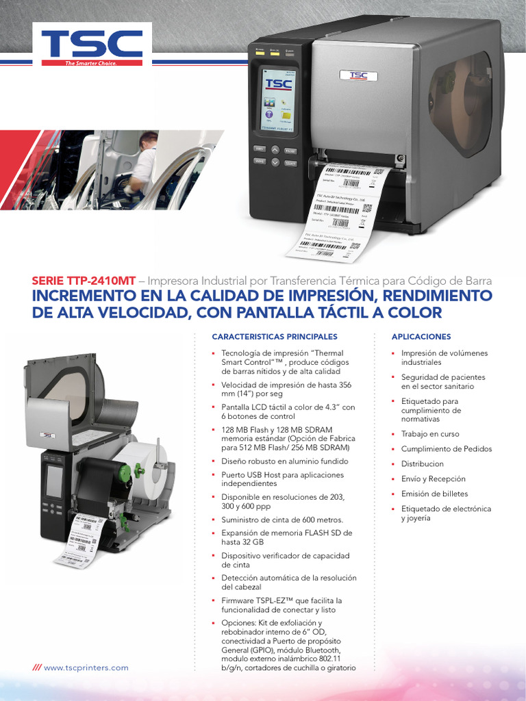Impresora TSC TTP-2410MT Industrial | PDF | Impresora (Computación ...