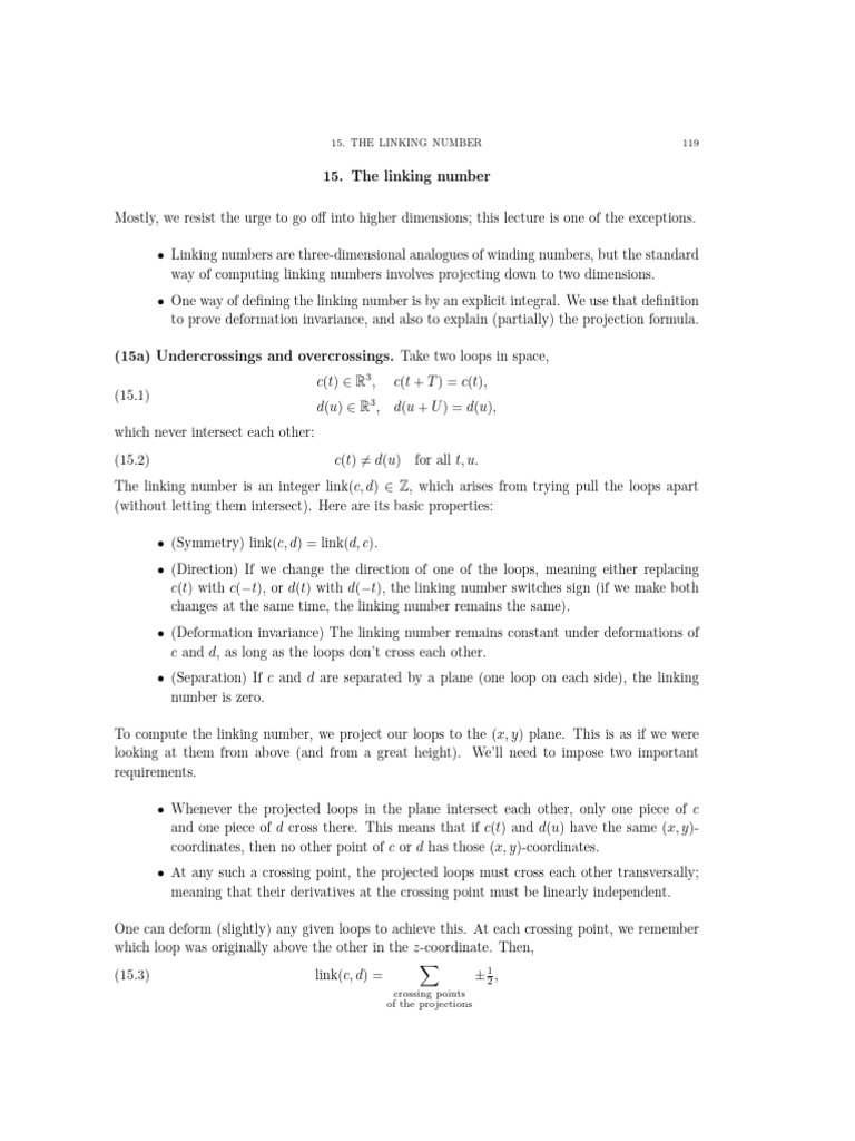 The Linking Number | PDF | Mathematical Analysis | Algebra