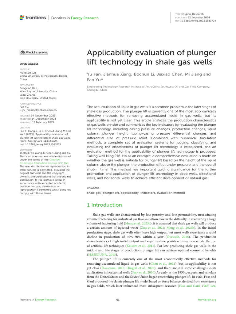 4-Applicability Evaluation of Plunger Lift Technology in Shale Gas ...