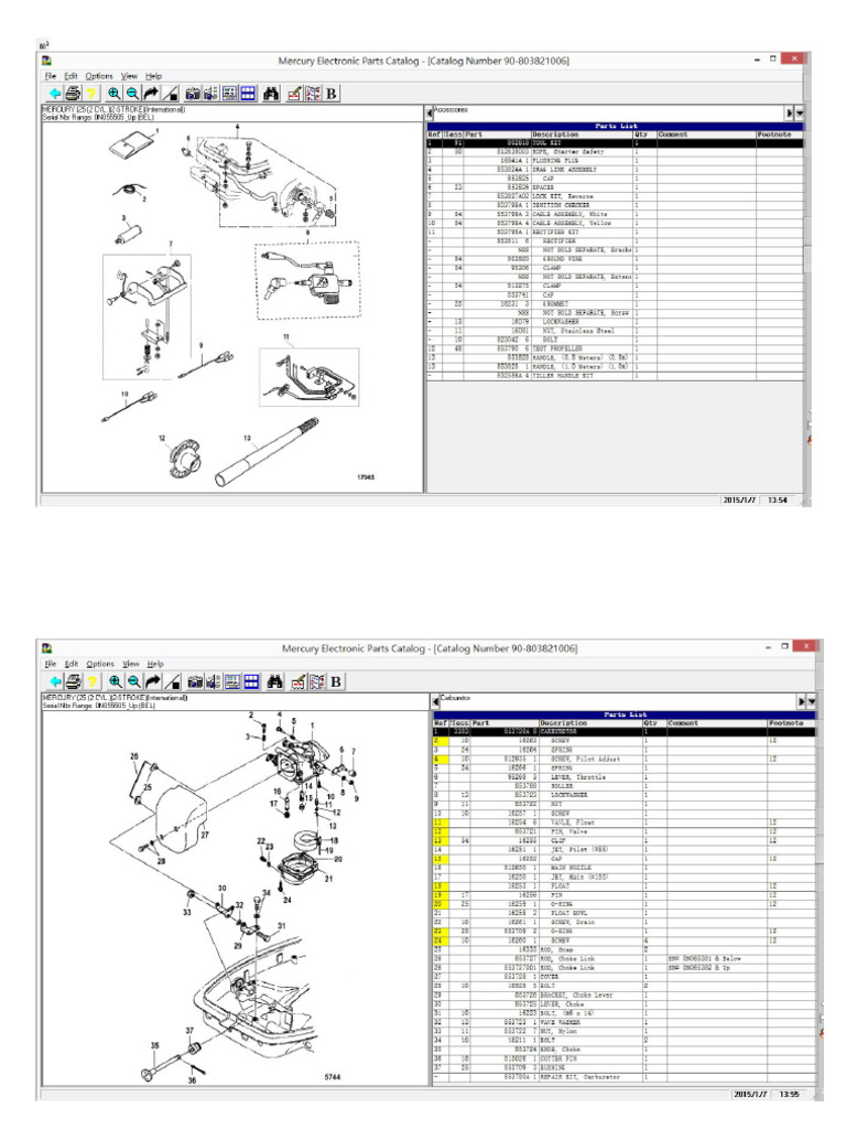 Rescue Boat Engine MERCURY 25HP-2Cyl-2Stroke SPARES | PDF