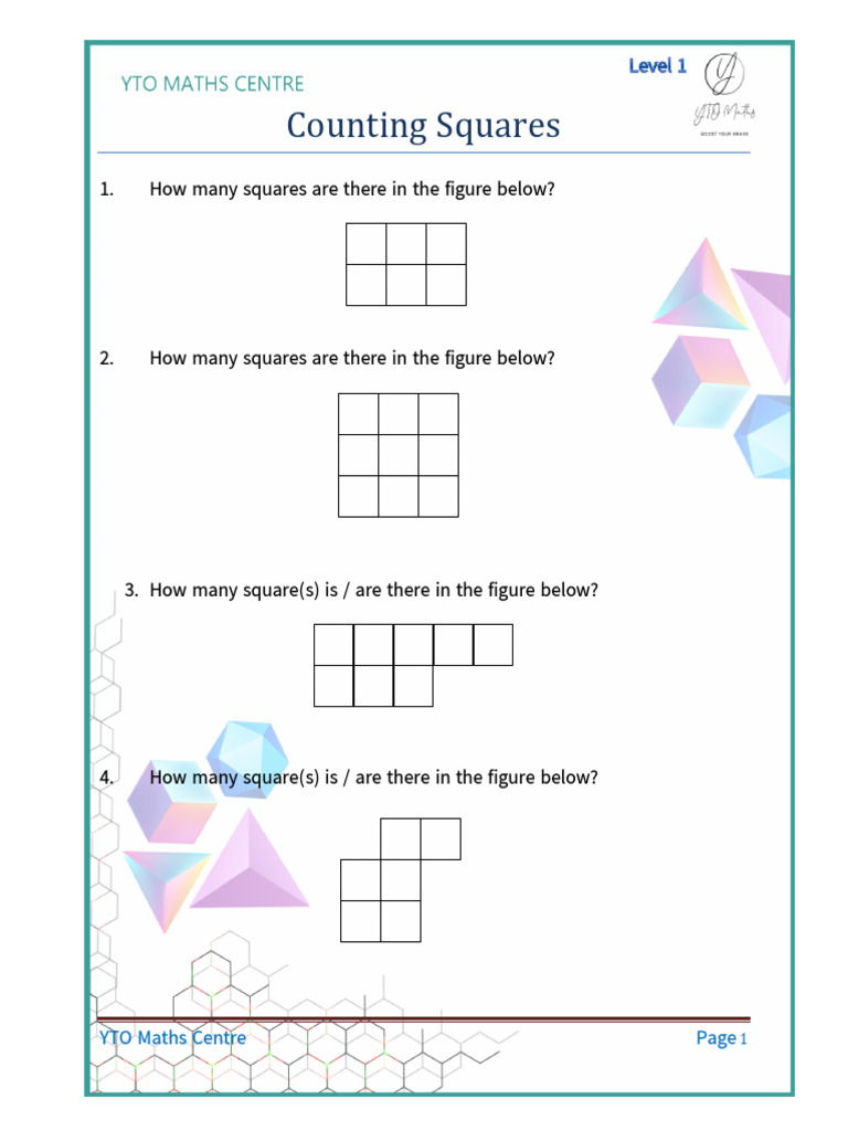 Counting 17 Squares in Figures | PDF