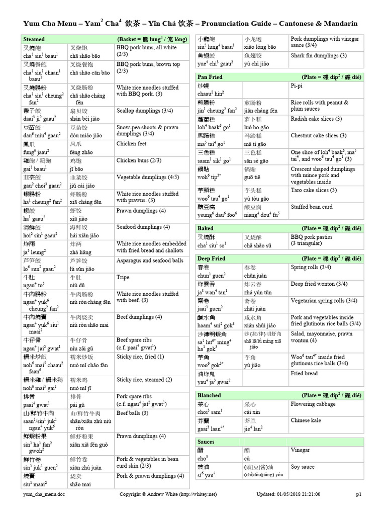 yum_cha_menu | PDF | Dumpling | Chinese Cuisine