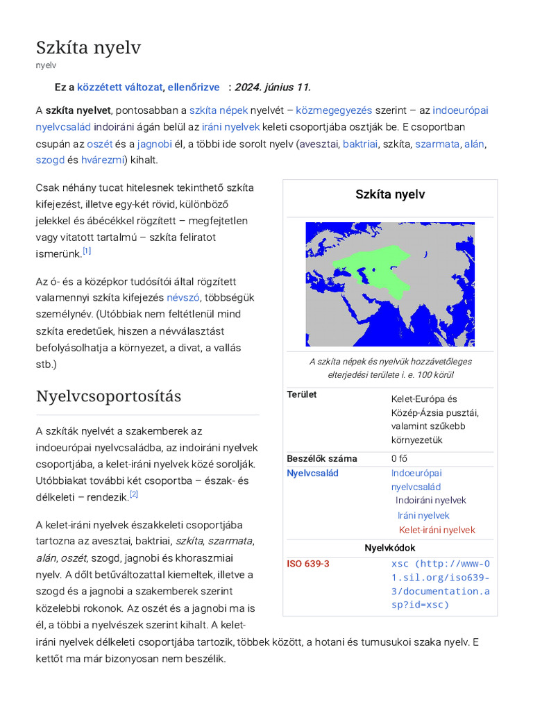 Szkíta Nyelv | PDF