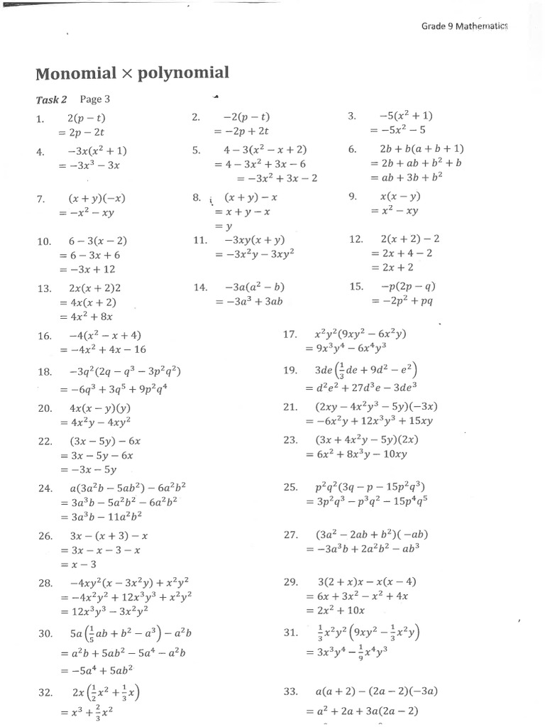 Monomial x Polynomial TASK 2 Memo | PDF
