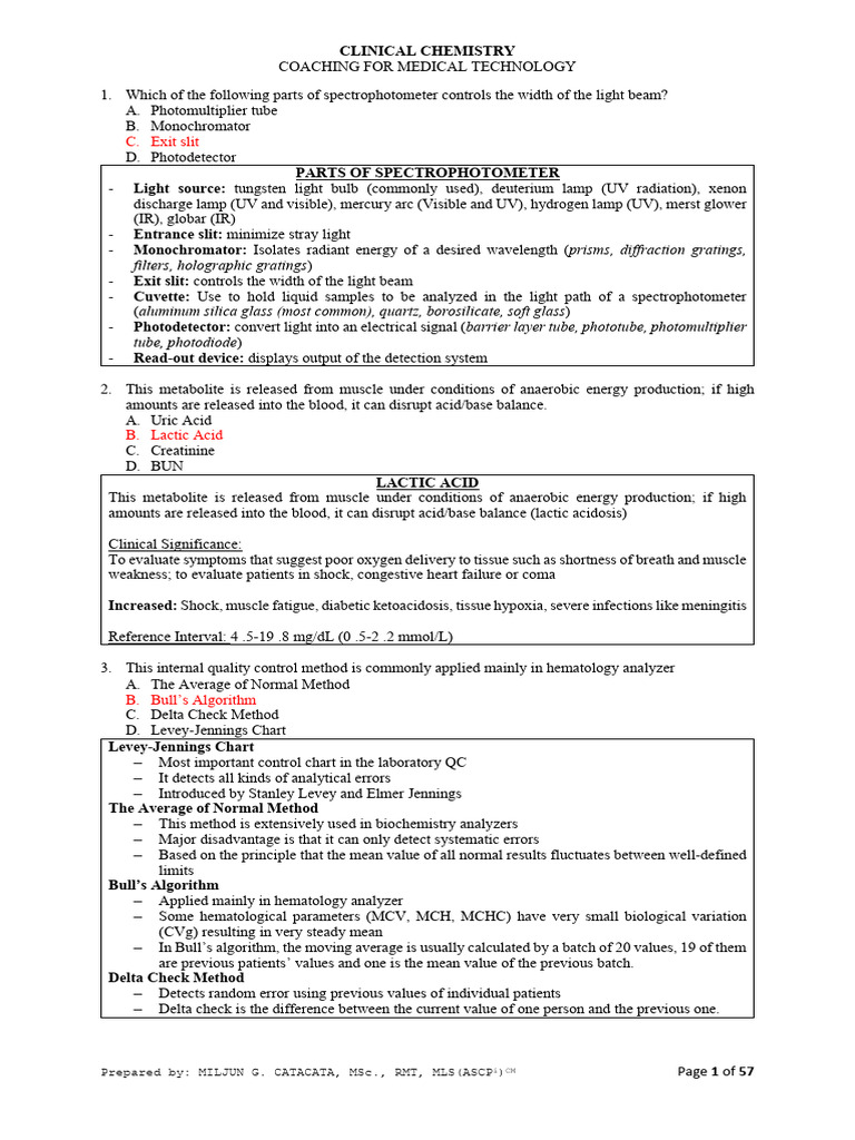 CLINICAL CHEMISTRY_Coaching (AutoRecovered) | PDF | Chromatography ...