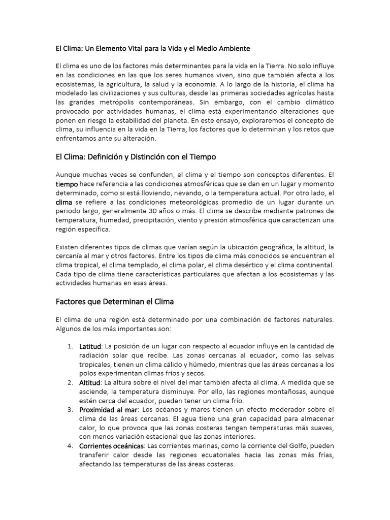 El Clima | PDF | Clima | Herida