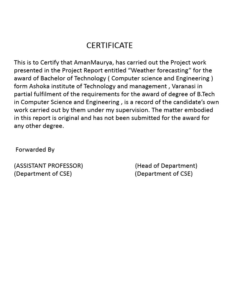 Weather Forecasting Project Report | PDF | Weather | Weather Forecasting