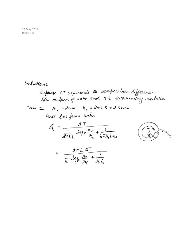 Critical Thickness of Insulation Calculation | PDF