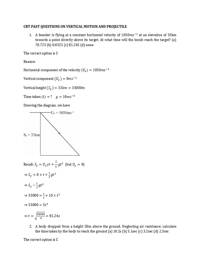 Prof Q&A On Vertical Motion and Projectile 2 | PDF | Projectiles | Acceleration
