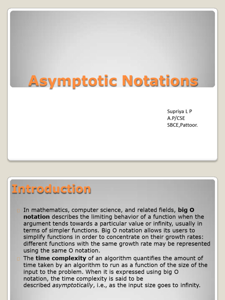 asymptotic | PDF | Mathematical Analysis | Theoretical Computer Science