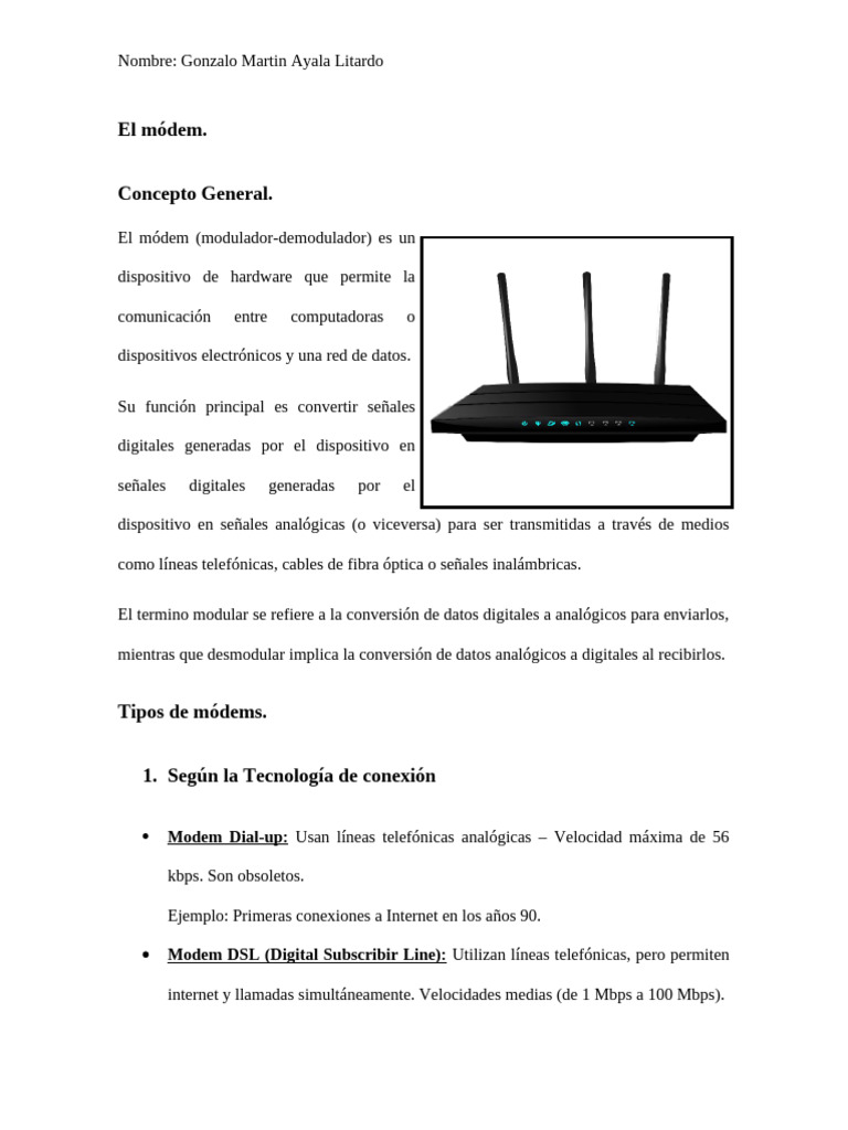 El Módem | PDF | Módem | Red de computadoras