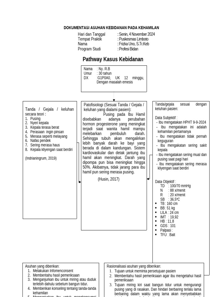 SOAP PATHWAY - KEHAMILAN ( PUSING) | PDF