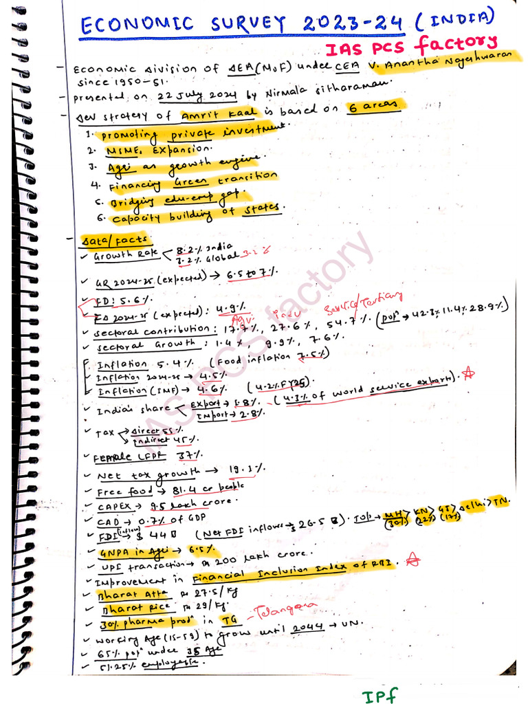 Economic Survey of India 2023-24 | PDF
