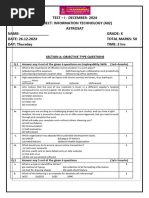 671732f575d3a CBSE IT (402) Solved Sample Paper Class X (2024-25) | PDF | Databases | Spreadsheet