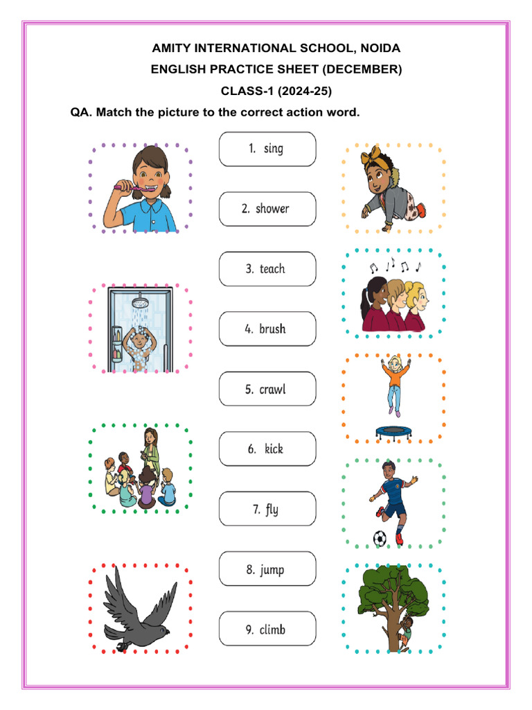 English Practice Sheet - Dec 24 | PDF