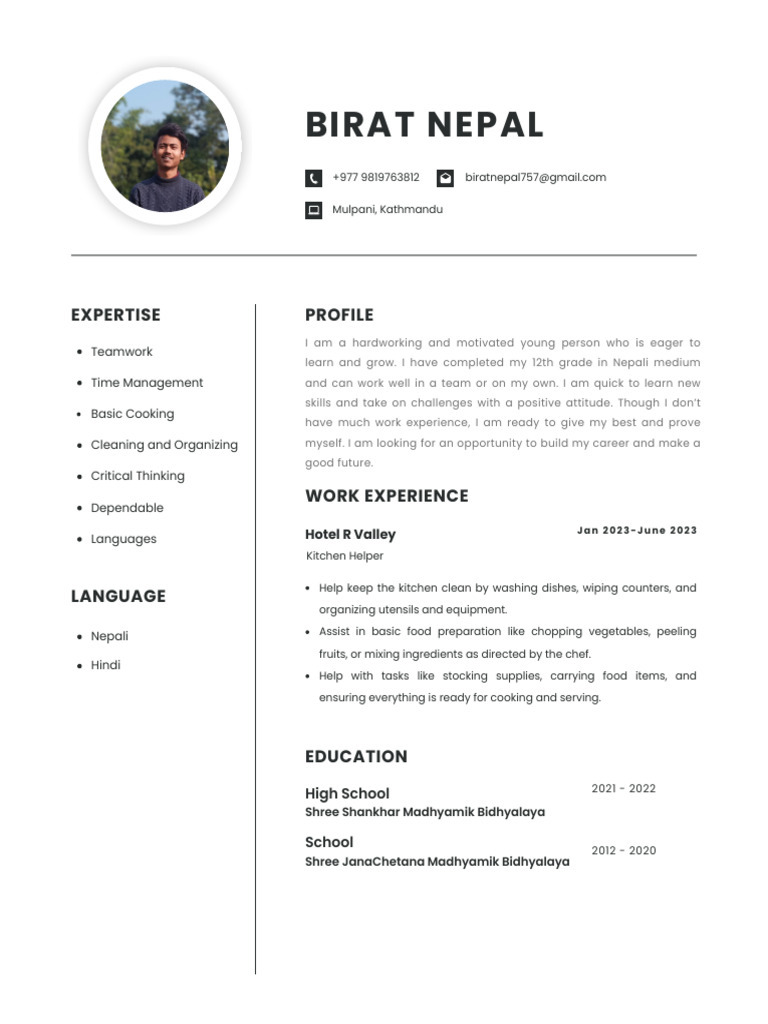 Career Profile: Birat Nepal | PDF