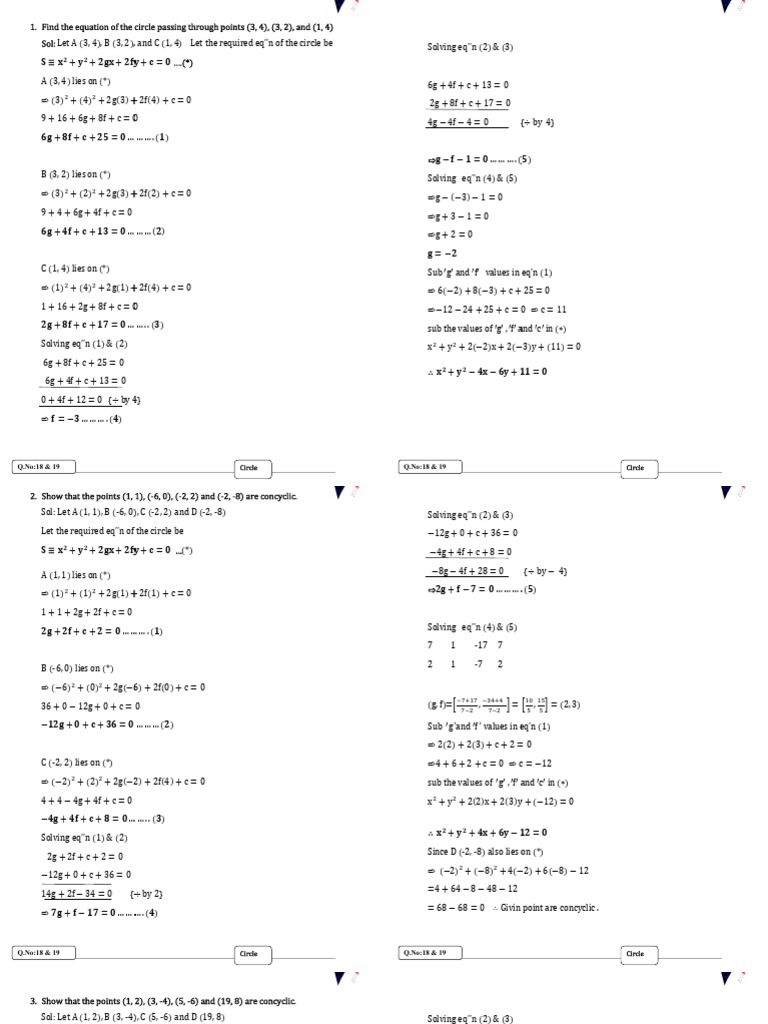 Geometry Problem Solutions | PDF | Coordinate System | Circle