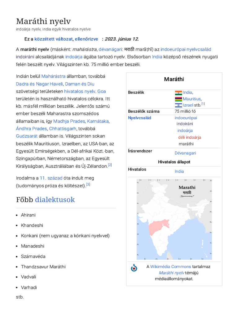 Maráthi Nyelv | PDF