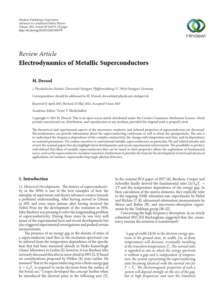 Electrodynamics_of_Metallic_Superconductors | PDF | Superconductivity | Electrical Resistivity ...