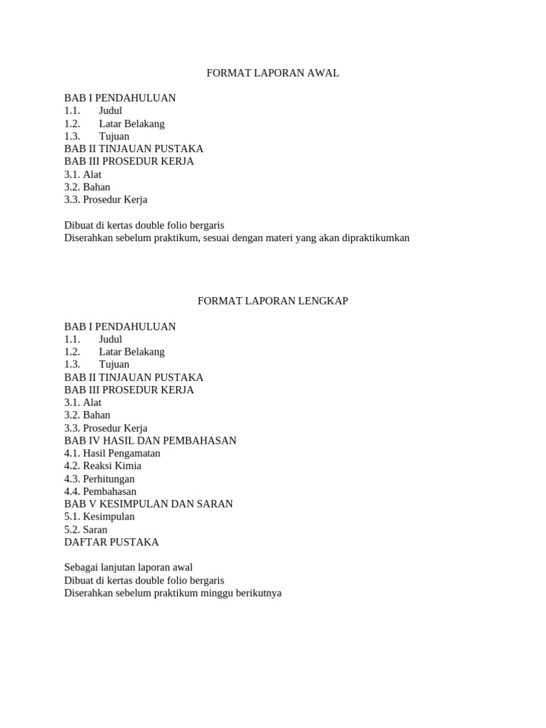 Format Laporan | PDF