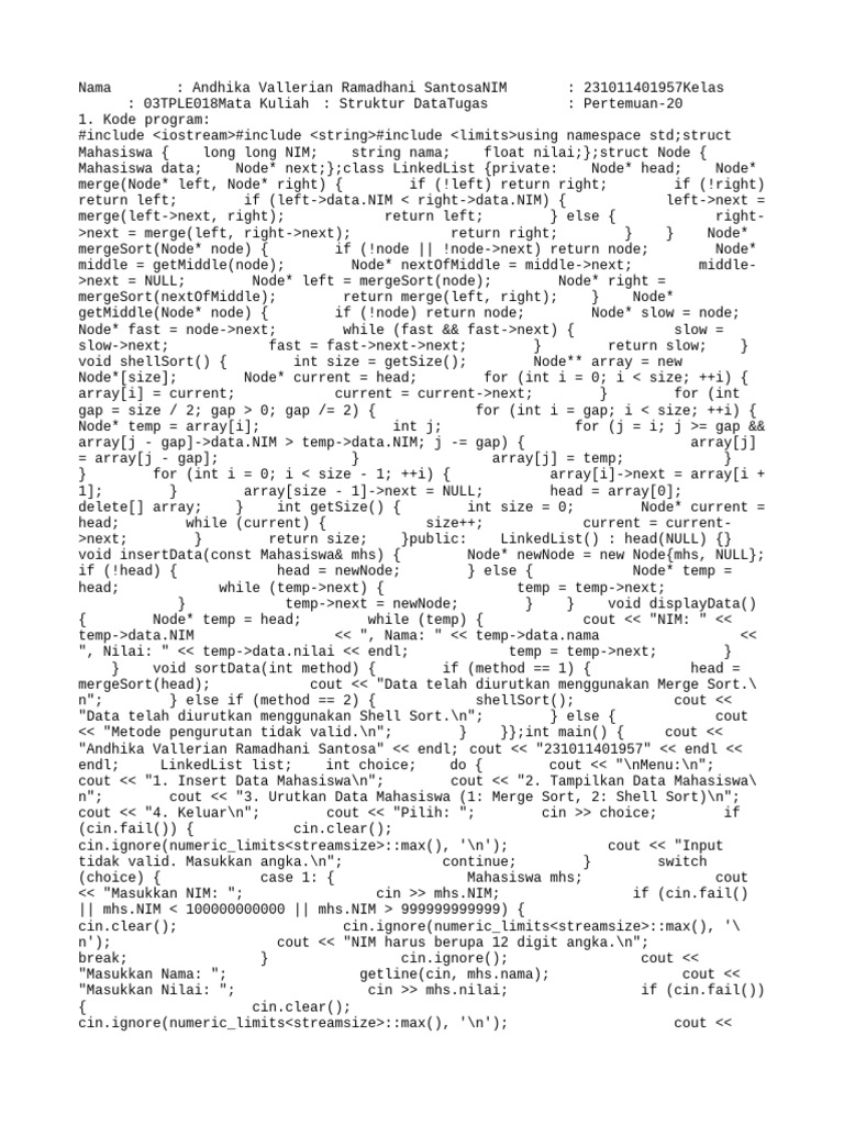 Linked List Sorting in C++ | PDF | Computer Programming | Software Engineering
