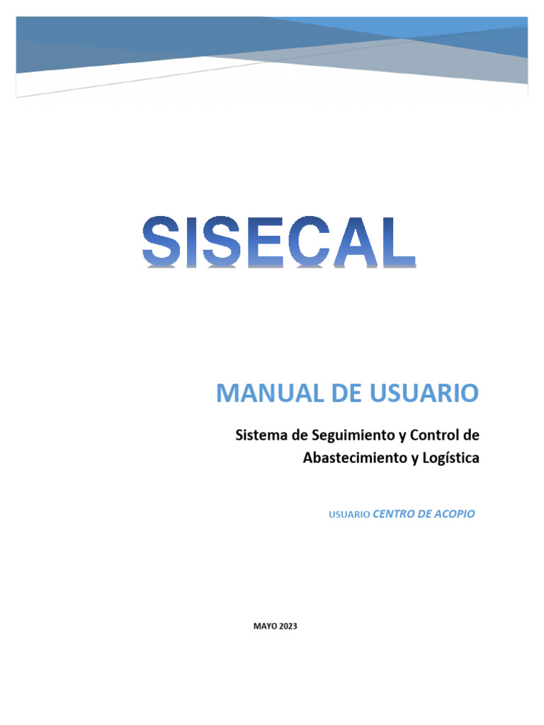 Manual Sisecal Usuario Centro de Acopio Junio 2023 | PDF | Contraseña ...