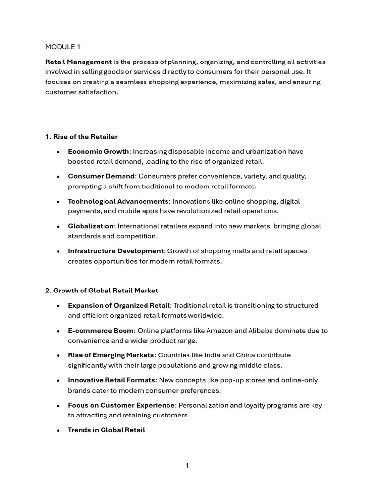 RETAIL MANAGEMENT (1) | PDF | Retail | Franchising