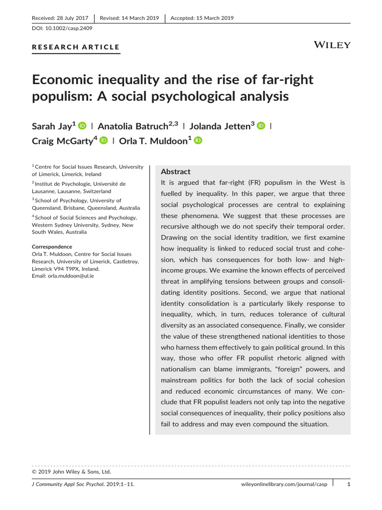 Economic Inequality & Far-Right Populism | PDF | Populism | Poverty ...