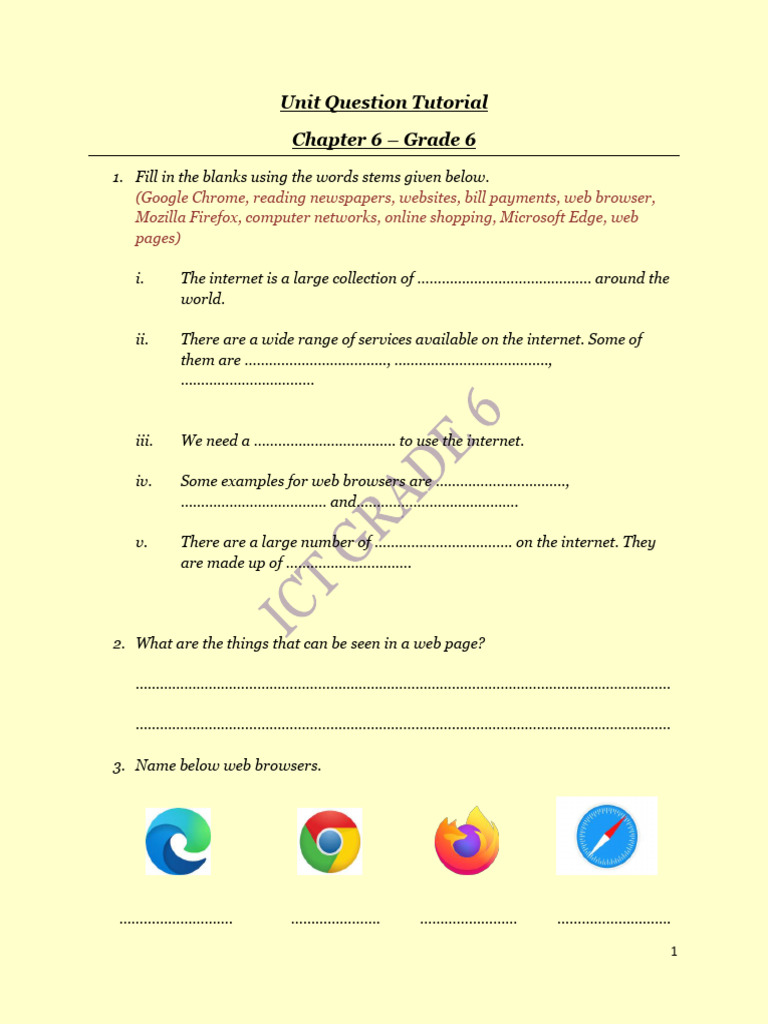 Tutorial 6 - Grade 6 (2) | PDF
