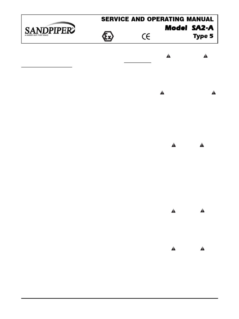Sandpiper SA2A Type5 Manual | PDF | Pump | Steel