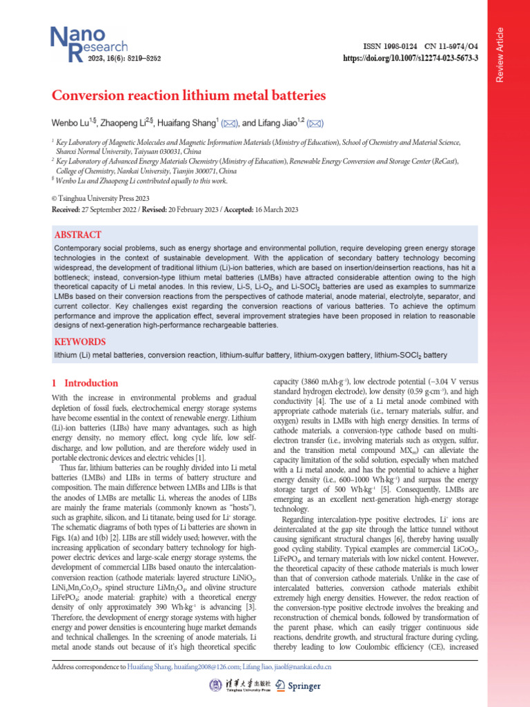 $powfstjposfbdujpomjuijvnnfubmcbuufsjft: Wenbo Lu, Zhaopeng Li, Huaifang Shang, and Lifang Jiao ...