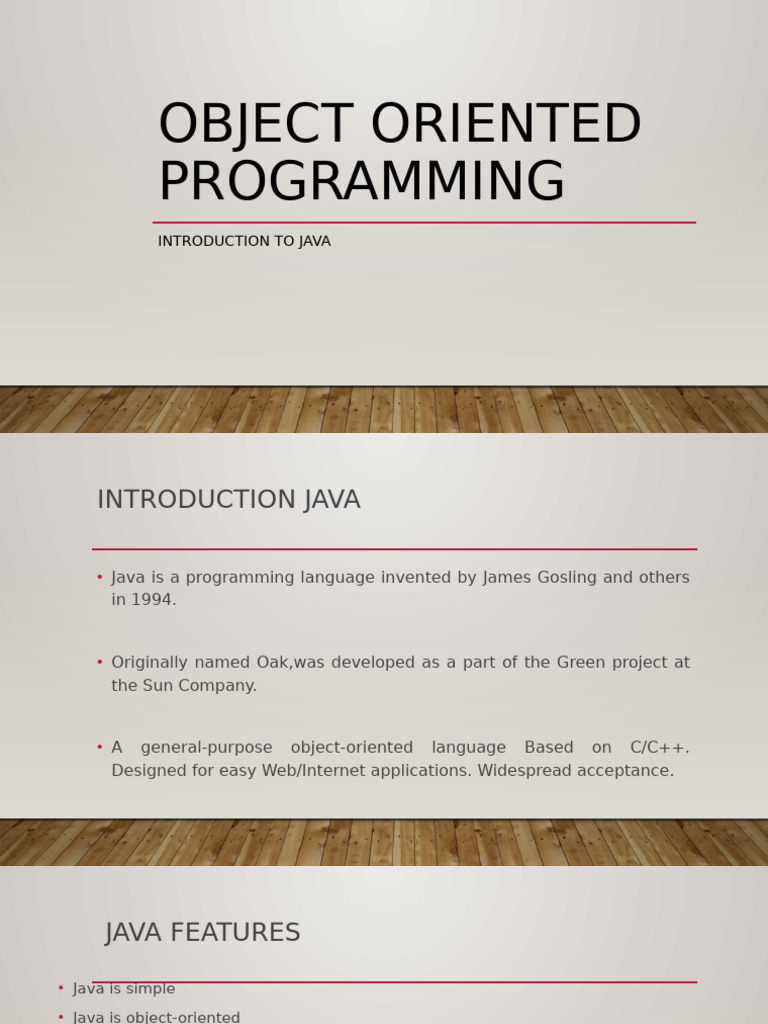 Introduction To Oop In Java Pdf Java Programming Language Class Computer Programming