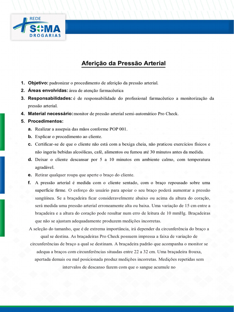 Pop 15 - Aferição de Pressão Arterial | PDF | Pressão sanguínea | Pressão