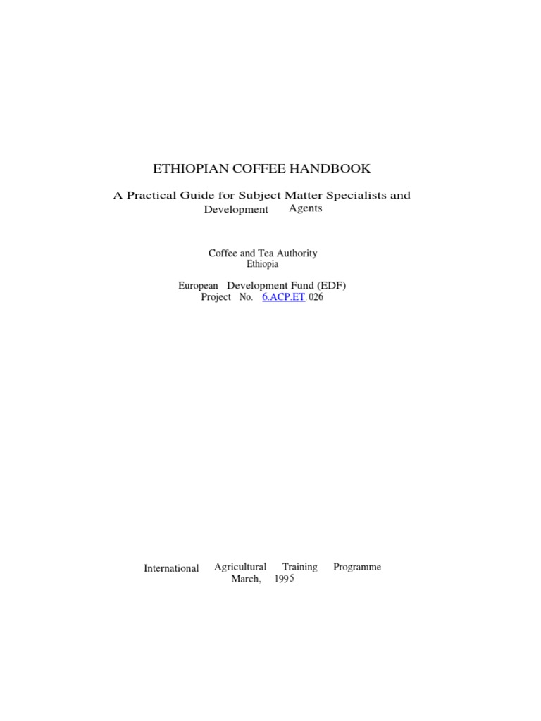 Ethiopian Coffee Handbook P1 | PDF | Coffee | Plant Nursery