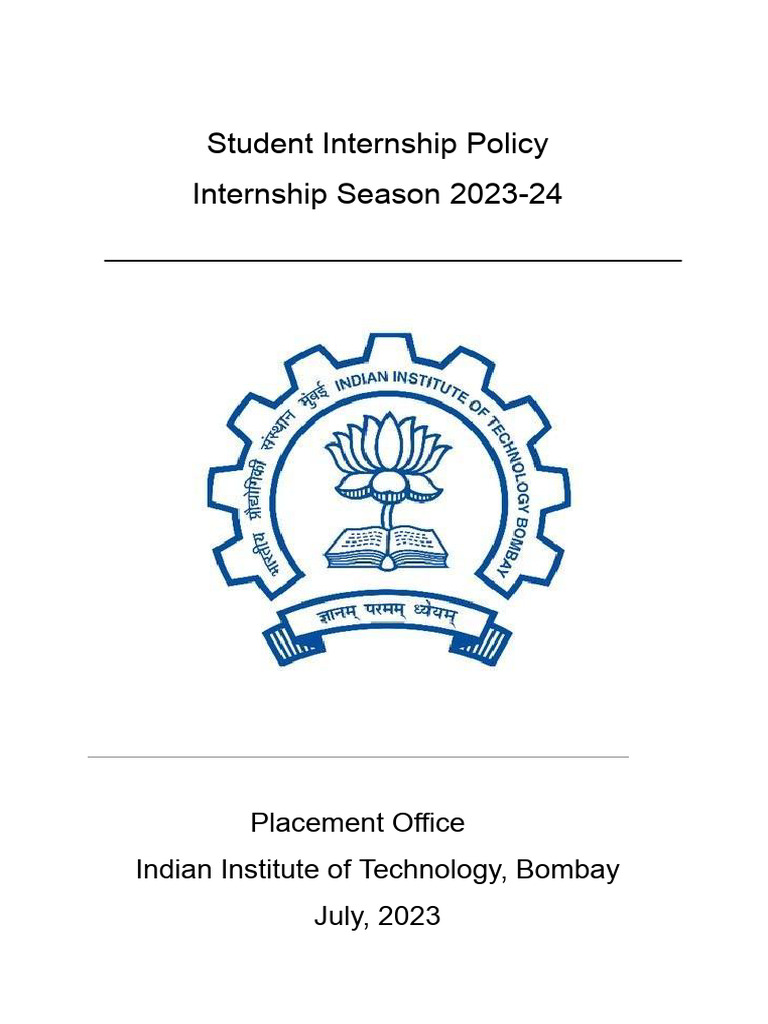 Student Internship Policy 2023 24 | PDF | Internship | Job Hunting
