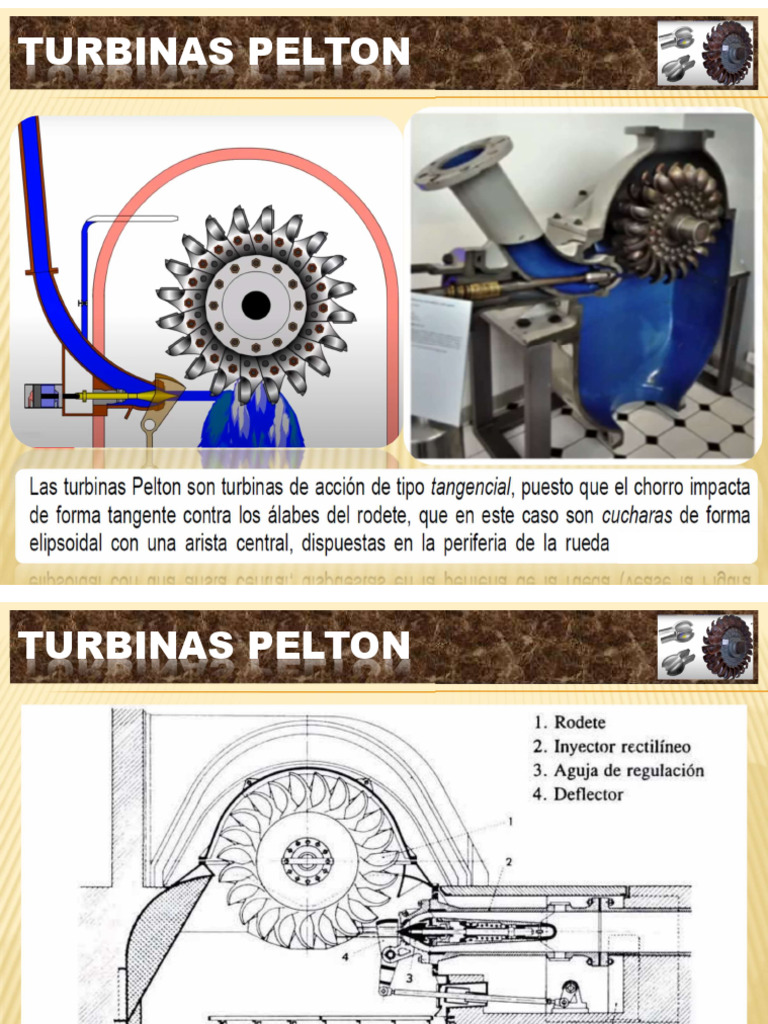 TURBINAS PELTON Y PROBLEMAS DE PRACTICA | PDF | Turbina | Turbomaquinaria