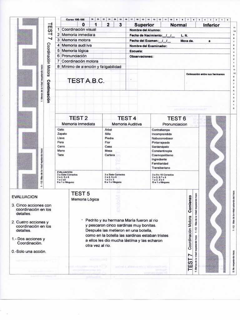 Protocolo Test ABC | PDF