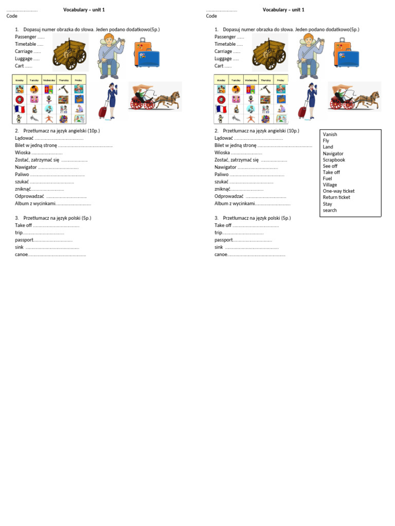 Vocabulary - unit 2 | PDF