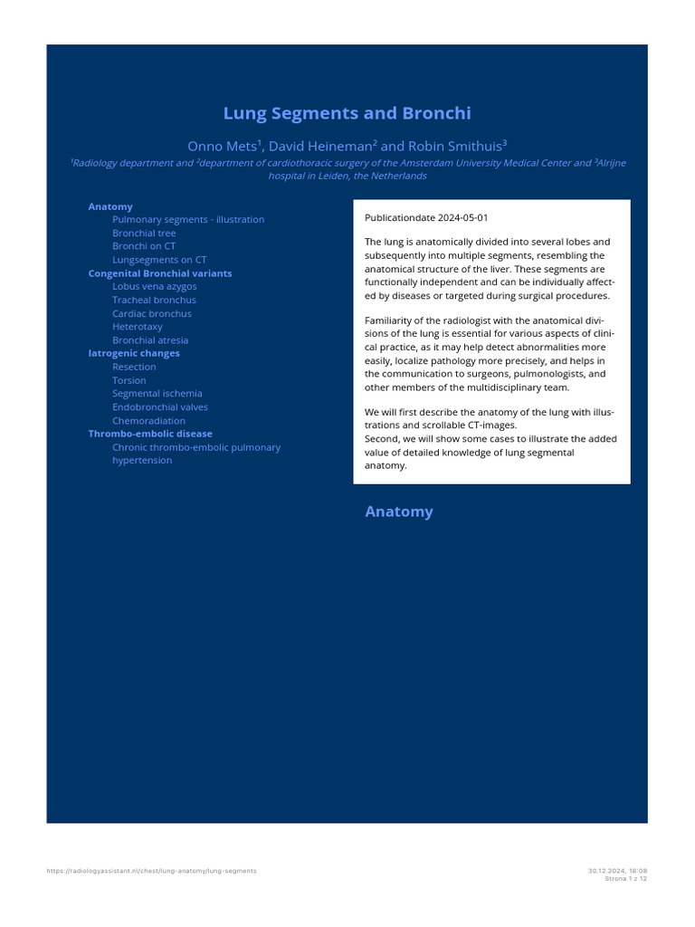 The Radiology Assistant - Lung Segments and Bronchi | PDF | Lung ...