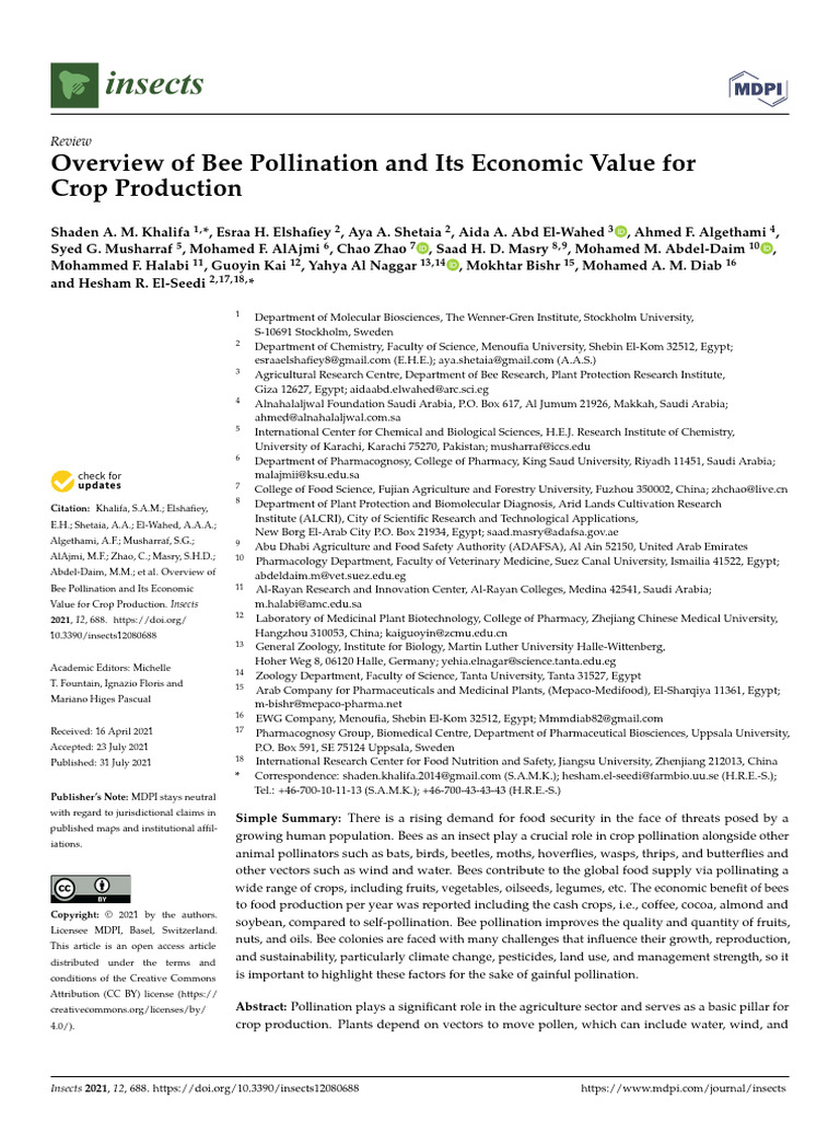 Bee Polination and Economic Value | PDF | Pollination | Bees