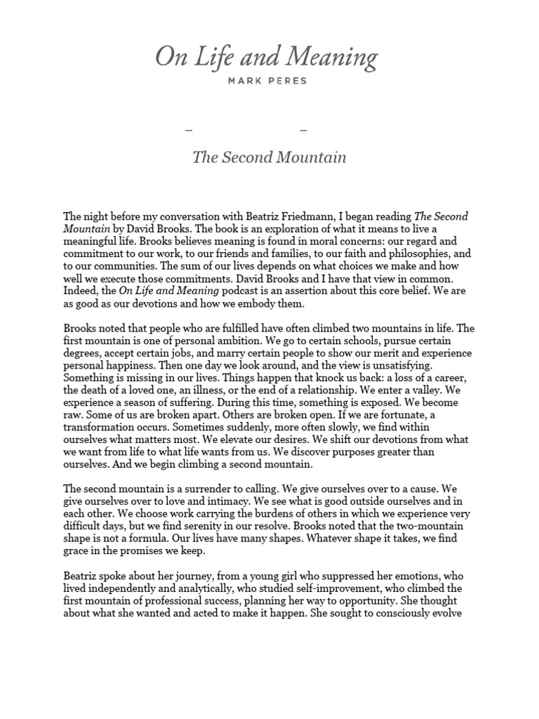 The second mountain | PDF | Social Psychology | Psychological Concepts