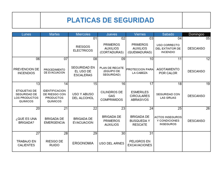 Platica de Seguridad 1 | PDF